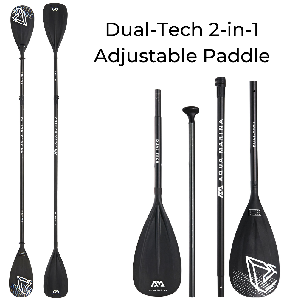 Aqua Marina DUAL-TECH 2-in-1 Adjustable Aluminum iSUP & Kayak Paddle (3 ...