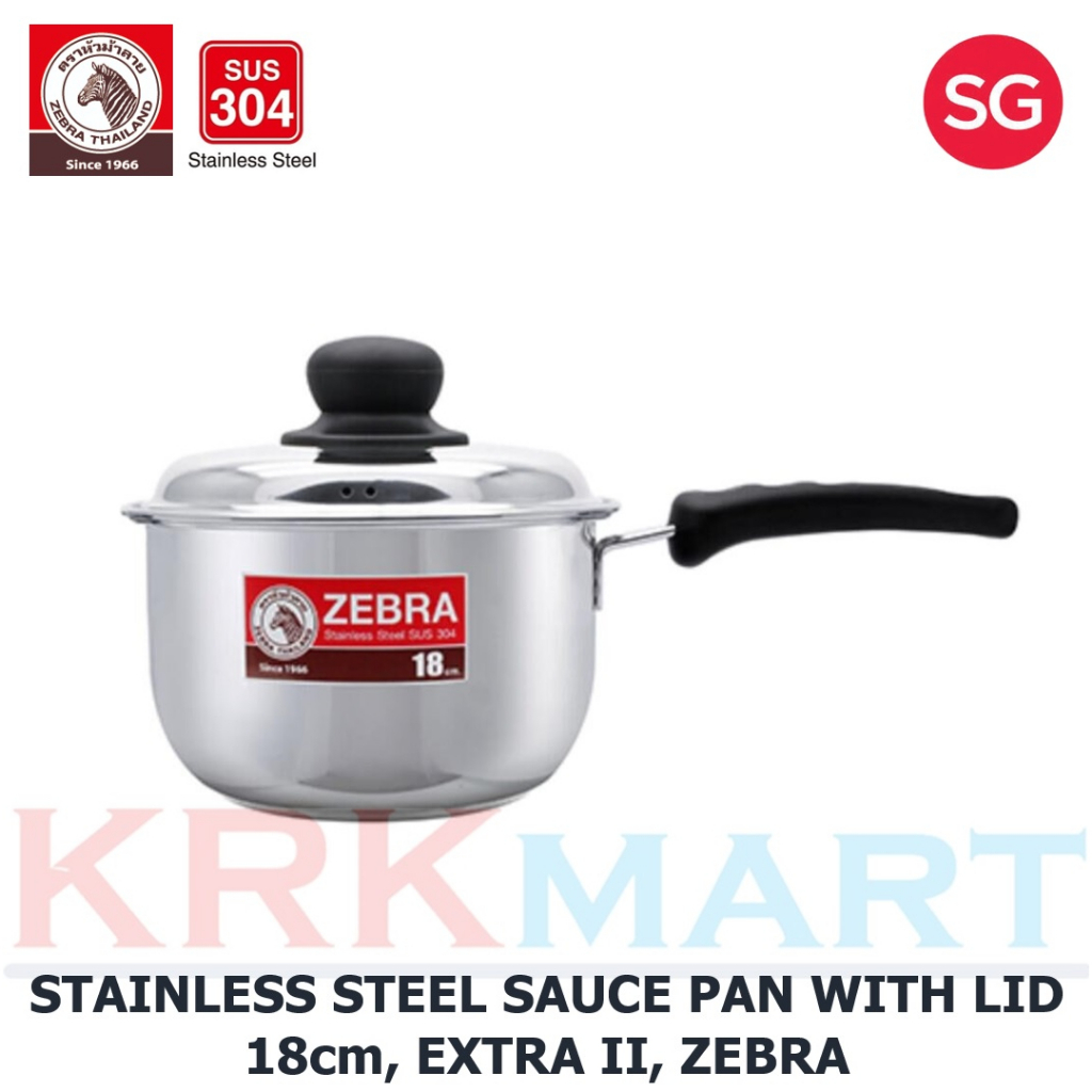 ZEBRA EXTRA II STAINLESS STEEL SAUCE PAN WITH LID 18cm | Shopee Singapore