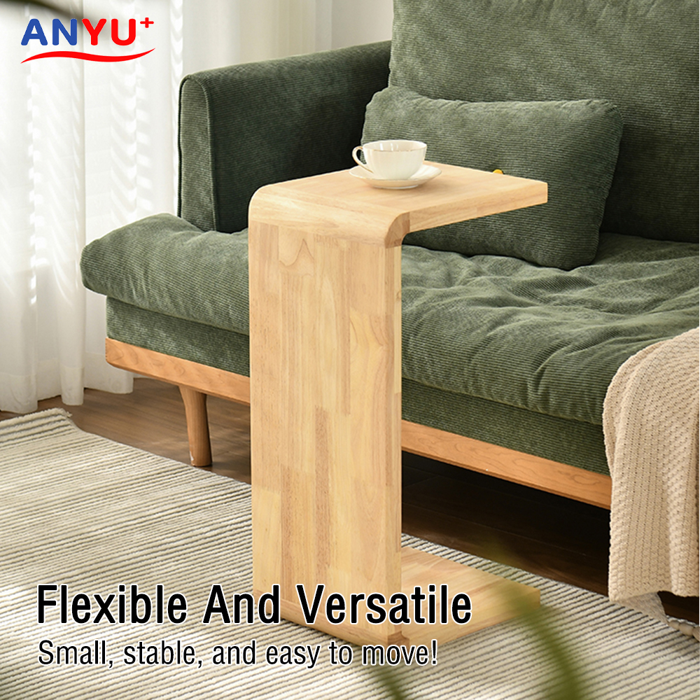 Side table solid wood U-shaped bedside table creative living room ...