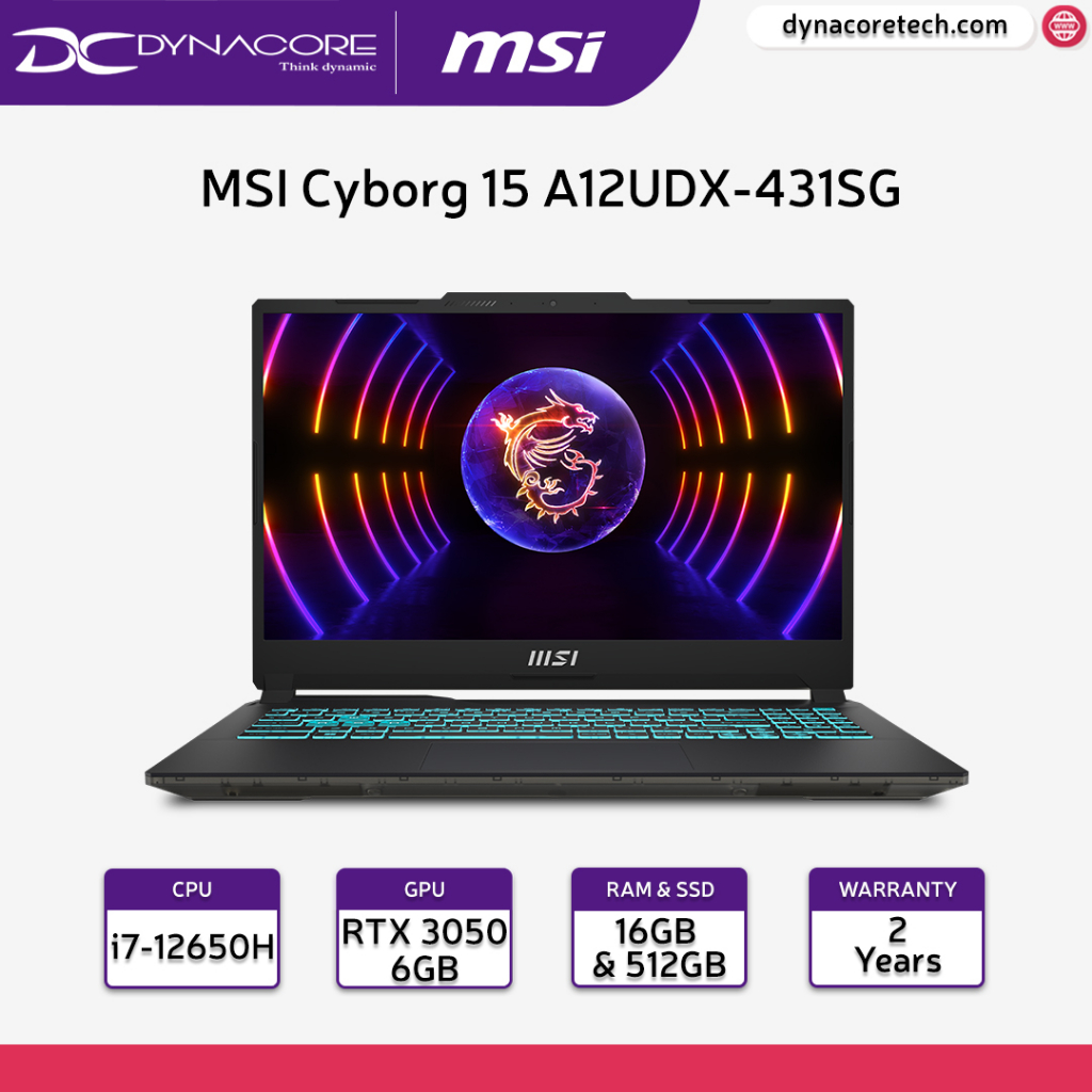 【24-Hr Delivery*】MSI Cyborg 15 A12UDX-431SG Gaming Laptop(I7-12650H ...