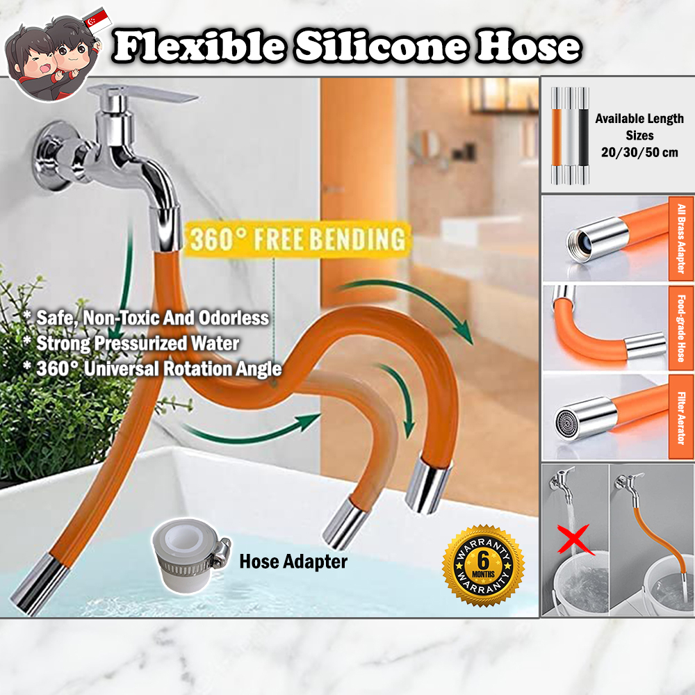 Flexible Silicone Hose Kitchen Faucet Extension Hose Rotating Water Tap ...