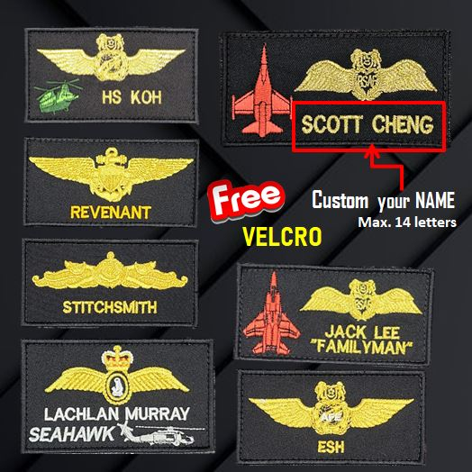 Customise SG Singapore Patches Airforce Chinook Apache Flight suit F15 ...