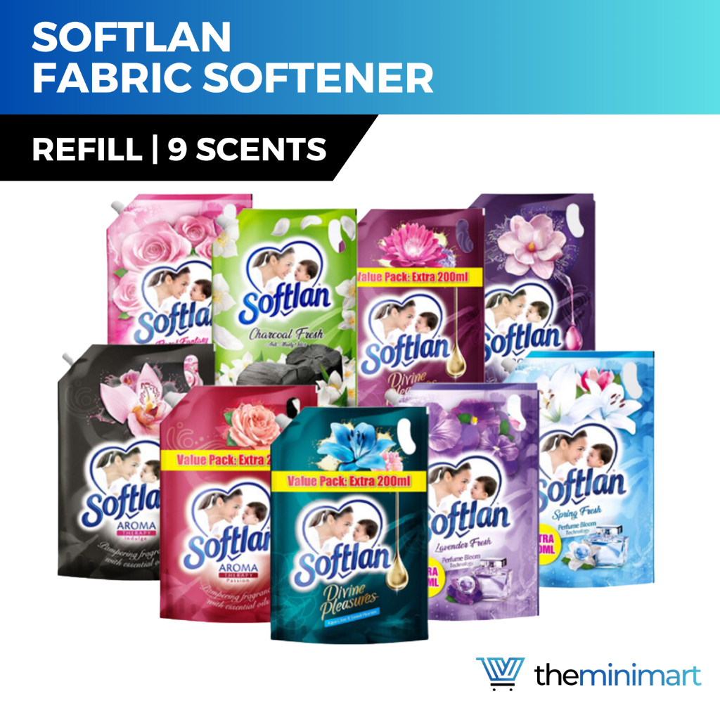 Softlan Anti Wrinkles Fabric Softener Refill Long-Lasting Fragrance 1 ...