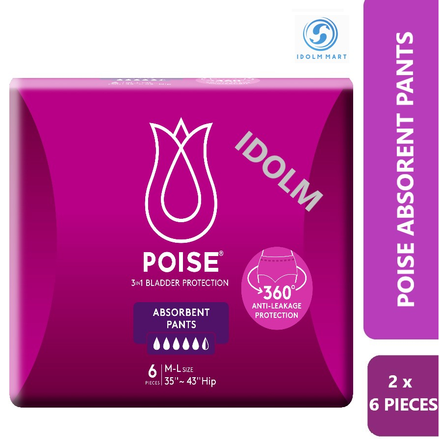 [ Bundle of 2 Packs ] Poise Absorbent Pants 6 Pieces | Shopee Singapore