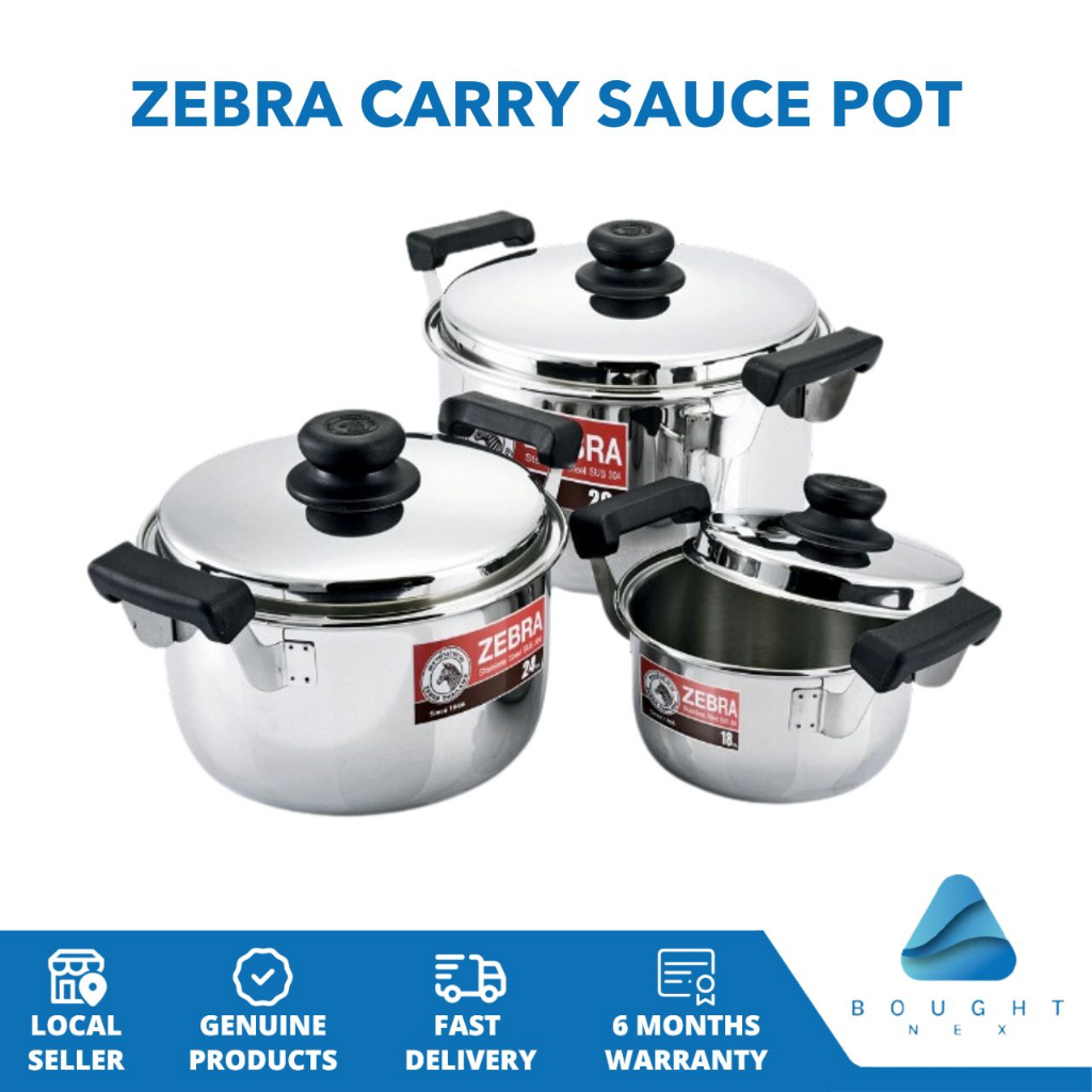 Zebra Carry Sauce Pot with Lid Stainless Steel Portable Design Easy to ...