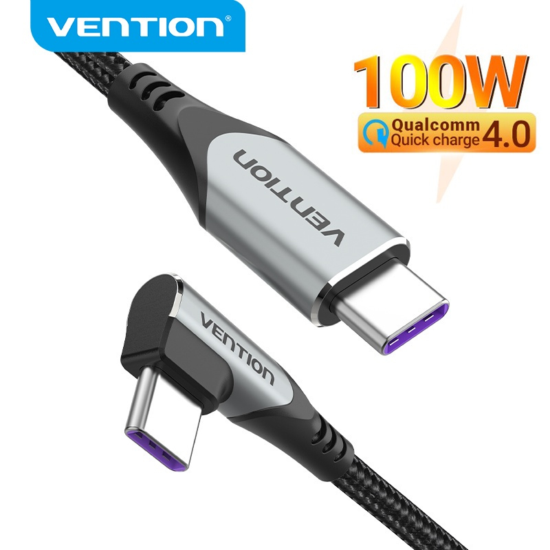 Vention Type C Cable USB C Right Angle Cable PD 100W 5A Fast Charge USB ...