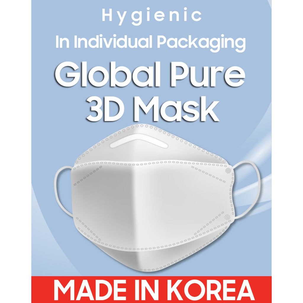 Global Pure Disposable 3D Mask 1pcs - White&Black (MADE IN KOREA ...