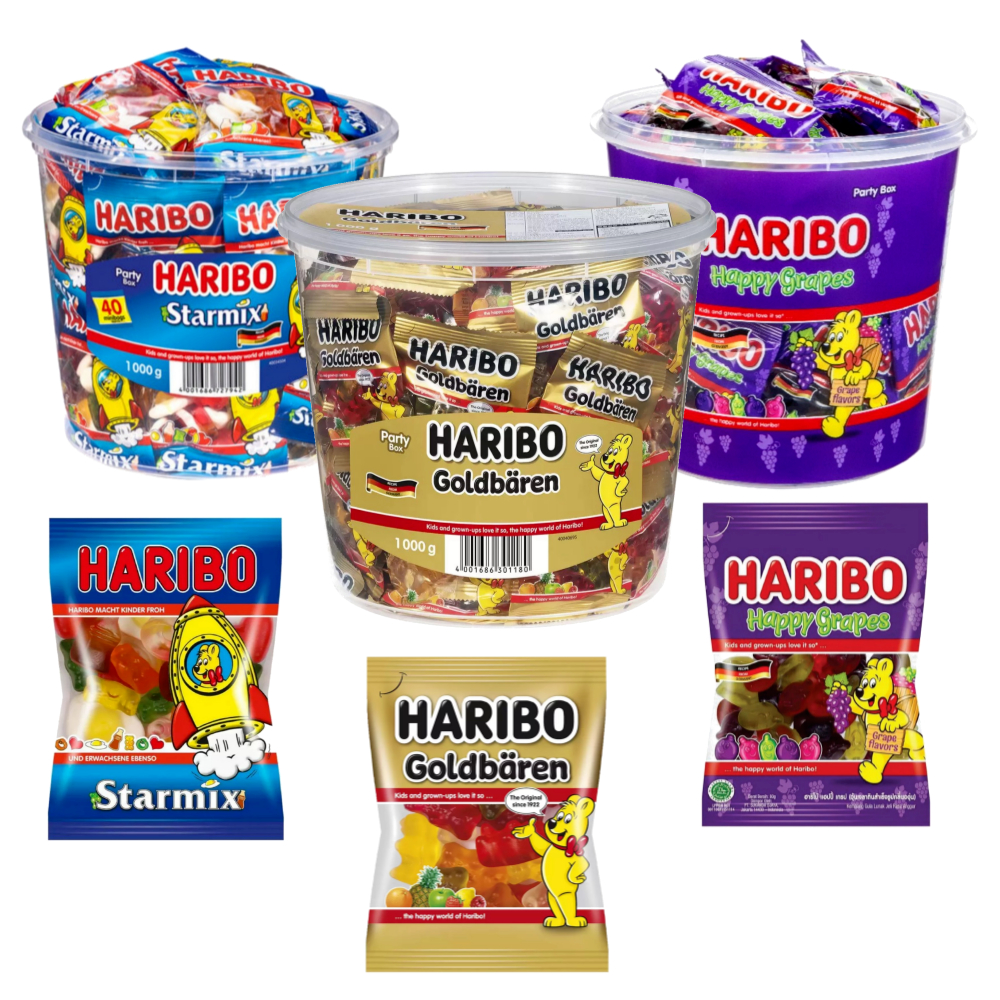 HARIBO Gummy Candy Sweet Jelly Party Box 1kg | Shopee Singapore