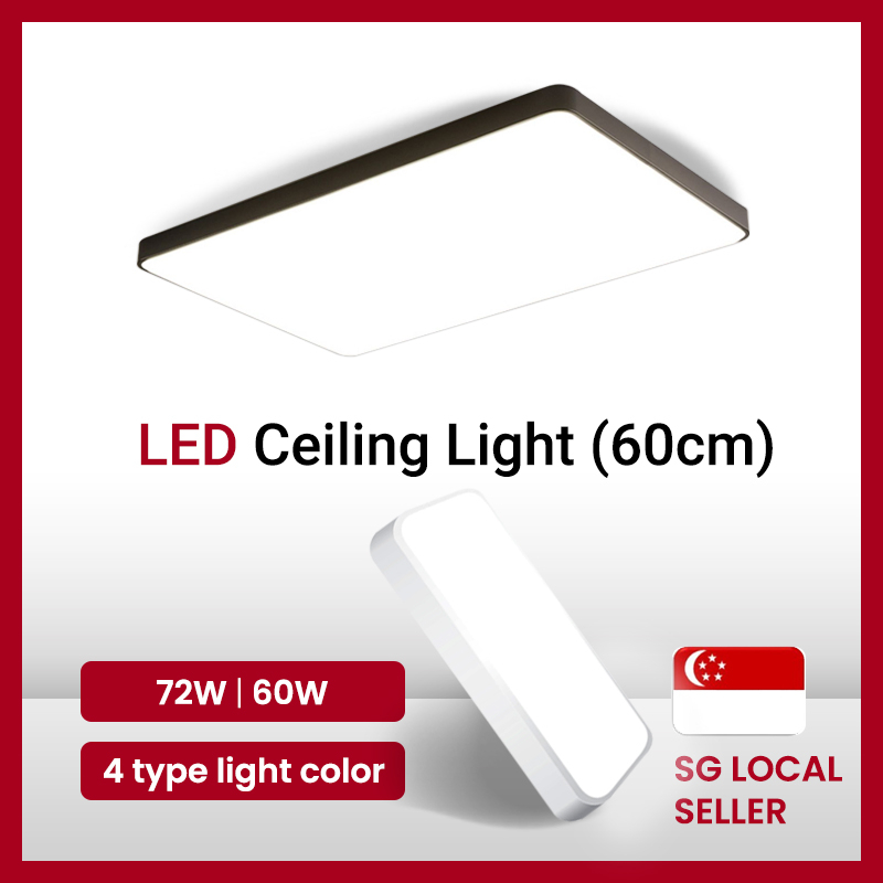 SG STOCK LED Ceiling Light 600MM 60W/72W Rectangle Ceiling Light Living ...