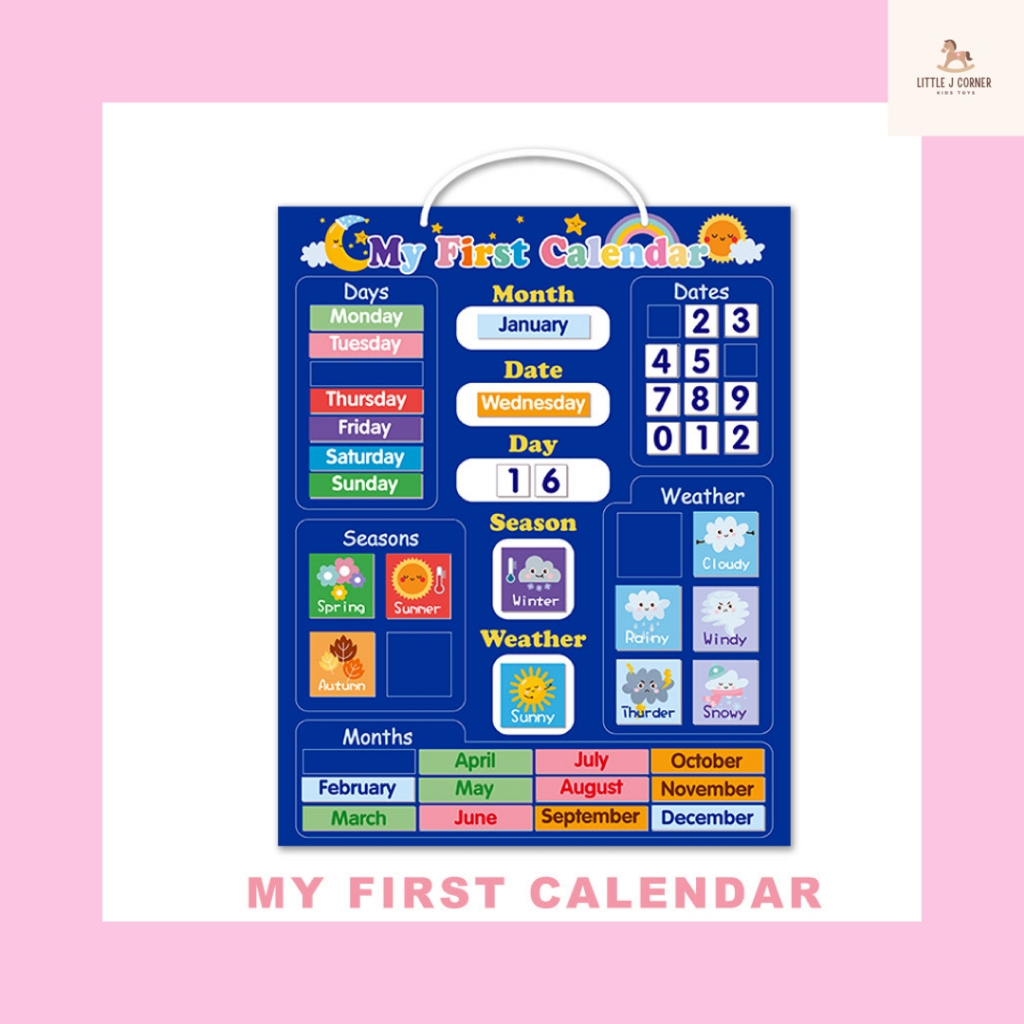 Educational Toys for Kids Magnetic Calendar My First Calendar Learning ...