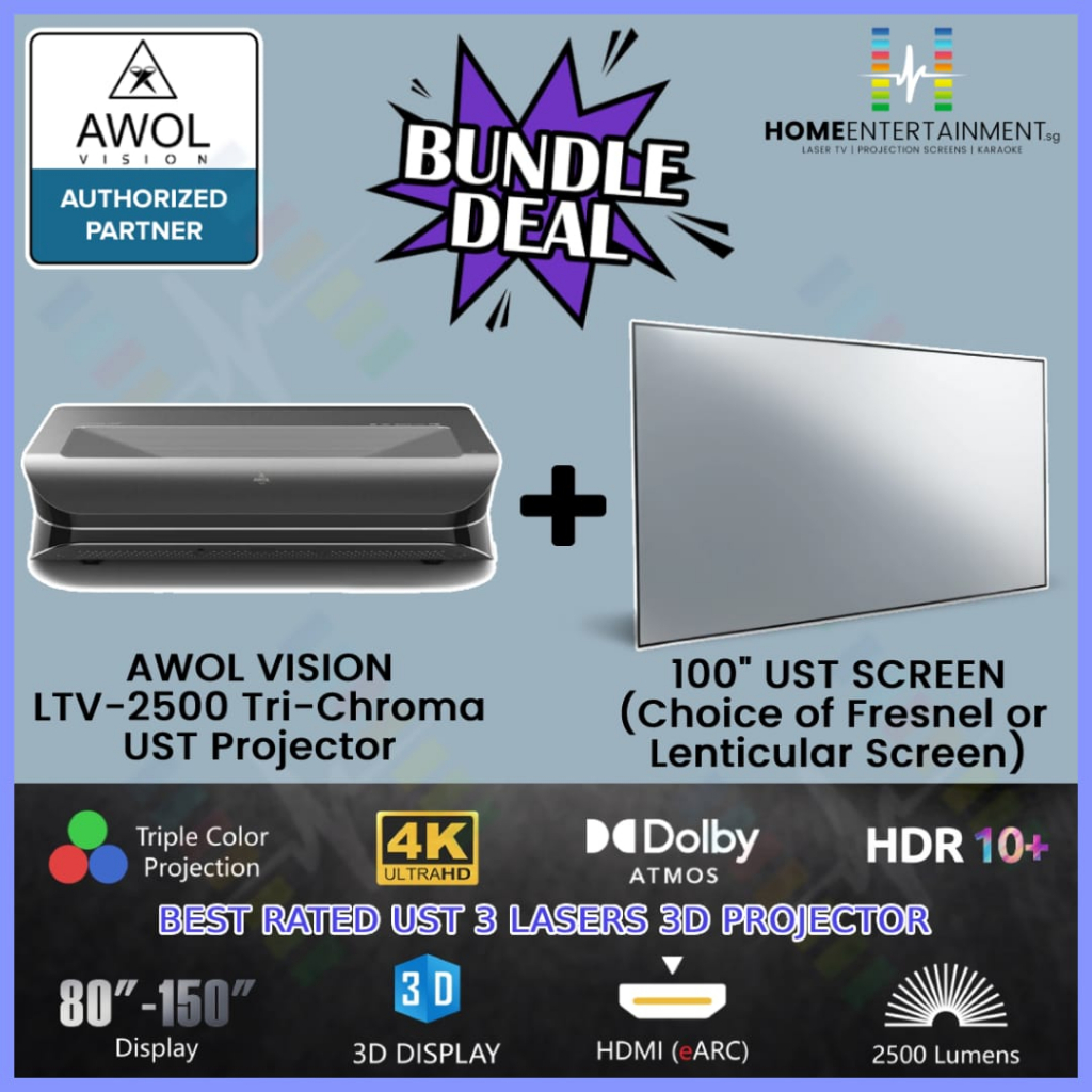 [BUNDLE DEAL] AWOL VISION LTV-2500 TRI-CHROMA ULTRA SHORT THROW LASER ...