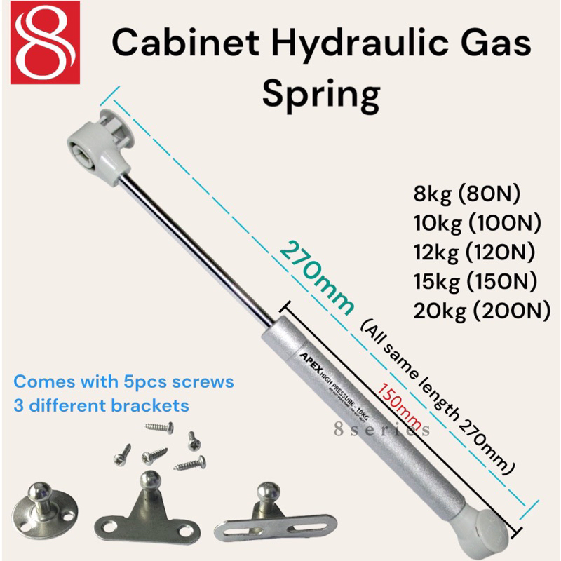 Kitchen Cabinet Hydraulic Gas Spring Pump Pneumatic Flap Lid Stay ...