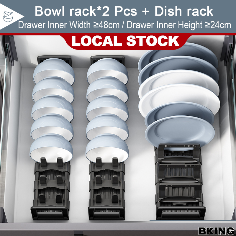 Plate Organiser Kitchen Drawer Organiser Cabinet Organizer Dish Bowl ...