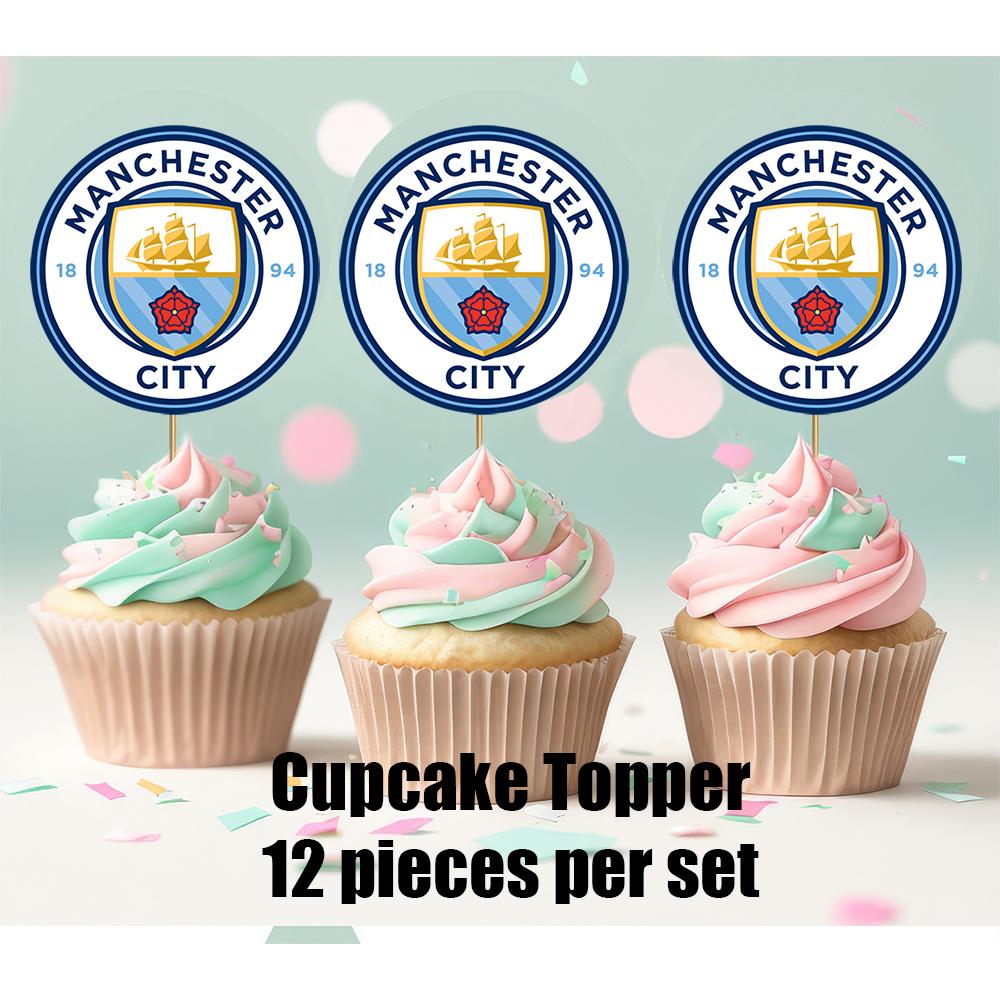 Cupcake Topper Manchester City Football Club FC English Premier League ...