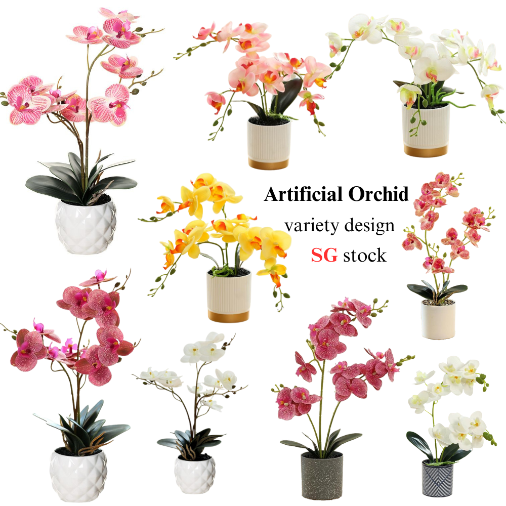 Artificial Orchid Miniature Orchid Plant Pot Table Plant Decoration ...