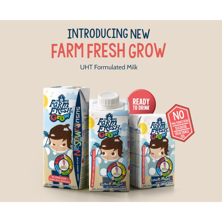 Farm Fresh GROW | Formulated UHT Milk 125ml/ 200ml | Shopee Singapore