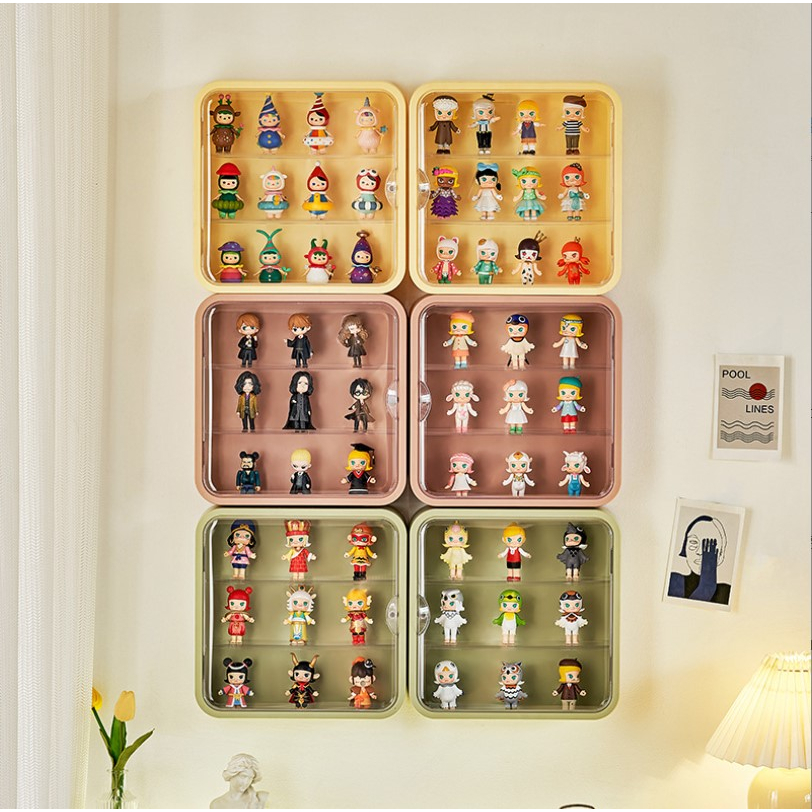 3 Layers Wall Mounted Acrylic Display Box Popmart Showcase Figurine ...