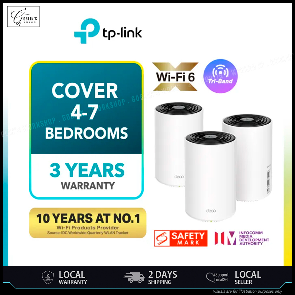 TP-LINK Deco X68 AX3600 Tri Band Gigabit OFDMA MU-MIMO WiFi 6 AI-Driven Whole Home MESH Wifi ...