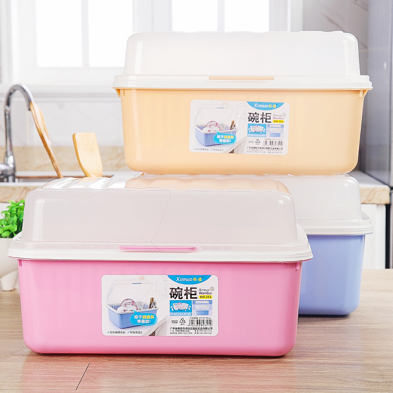 [Local Stock] K351 Tableware Storage box Dish Drainer With LID | Shopee ...