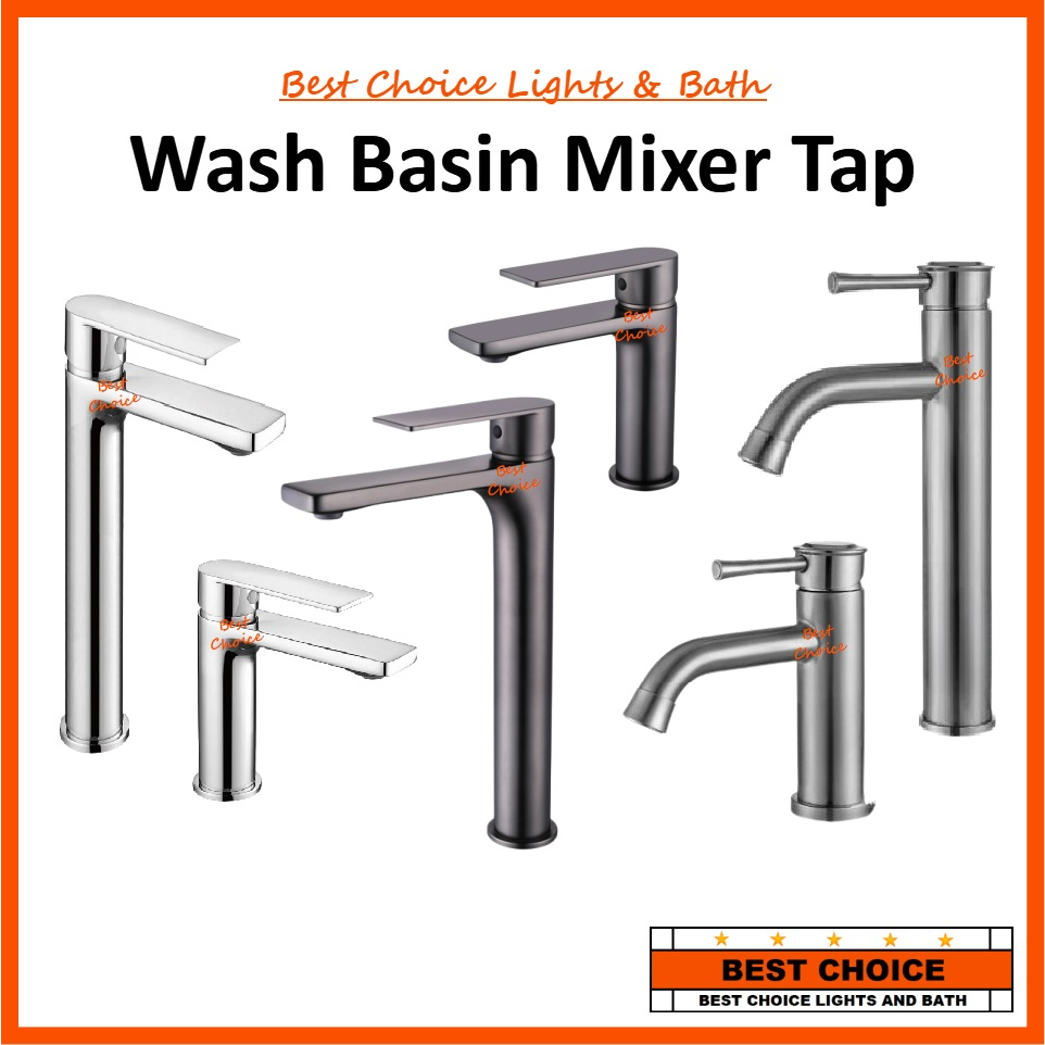 Low & Tall Wash Basin Mixer Taps for basin top mount basin bathroom ...