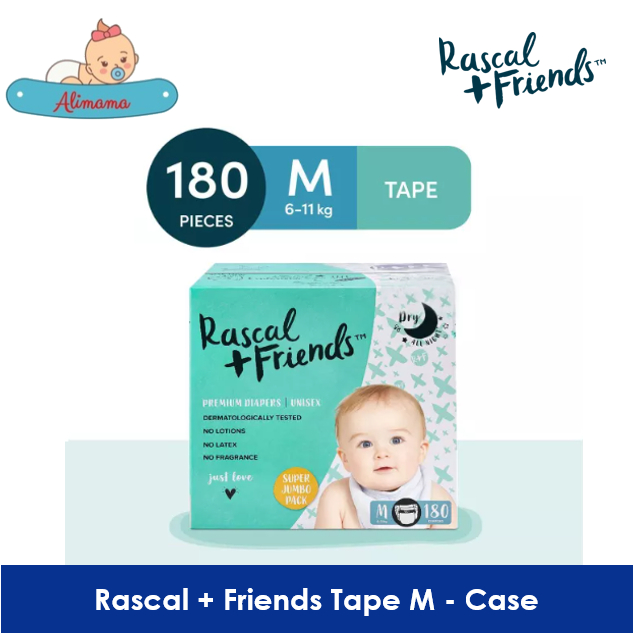 Rascal + Friends Tape Diapers M - Case (3 Packs) | Shopee Singapore