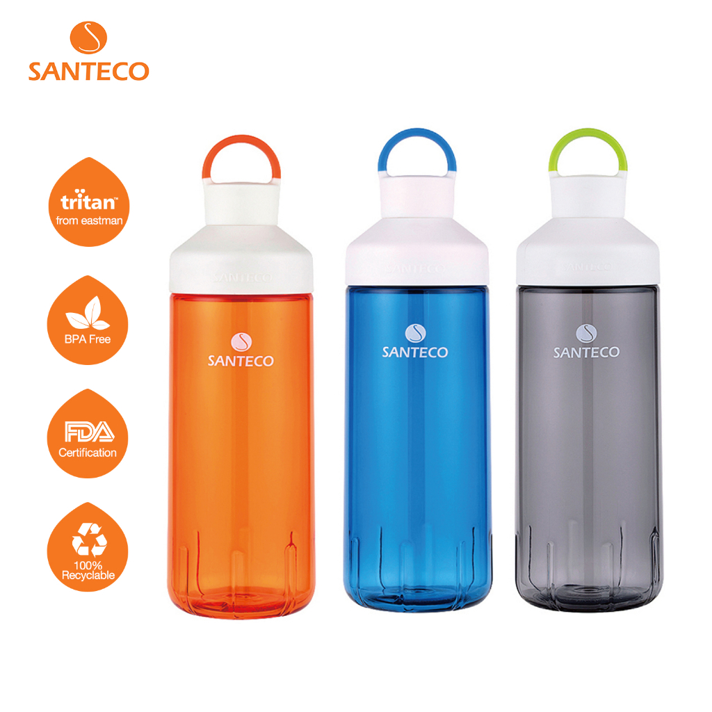 Santeco Ocean Tritan BPA Free Sports Water Bottle Wide Mouth O Ring Handle Design 710ml & 946ml ...