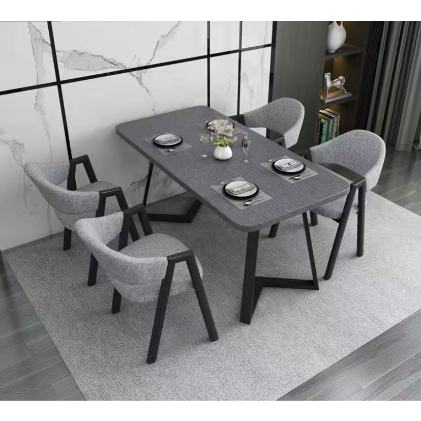 Dining Table and Chairs Set 1 Table and 4 Chairs Set Rectangle Table ...