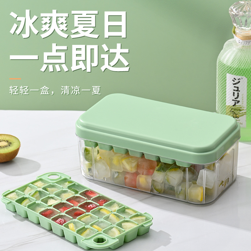 Ice Cube Maker Tray with Quick Release design and Ice Storage Box with ...