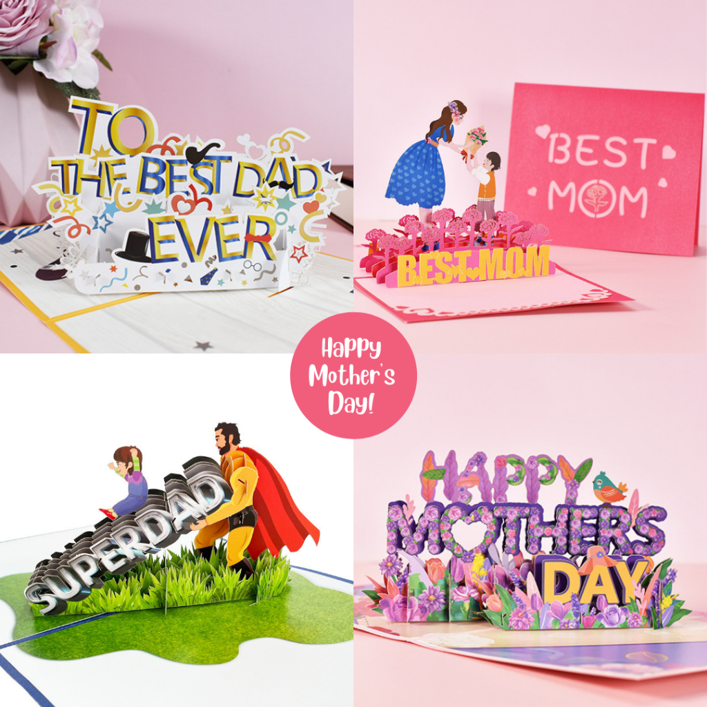 [SG Ready Stock] Mother's Father's Day Cards Greeting Card Thank you ...