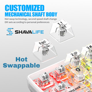 Transparent Wireless Keyboard Bluetooth Mechanical 61 Keys Keyboard for ...