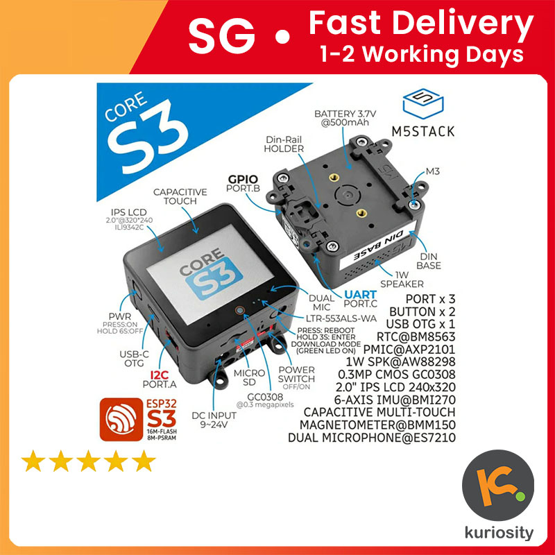 M5Stack CoreS3 ESP32S3 IoT Development Kit | Shopee Singapore