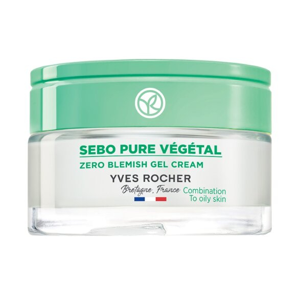 Yves Rocher Sebo Pure Vegetal Moisturizing Mattifying Zero Blemish Gel ...