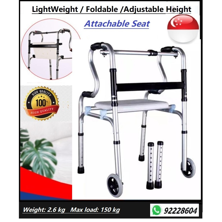 🏅SG SELLER, Fast Delivery🏅Foldable & Adjustable Walker with Seat ...