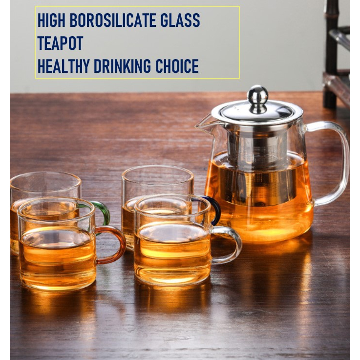 High Borosilicate Glass Teapot 茶壶 / Healthy Teapot with SS Filter ...