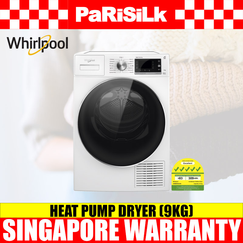 Whirlpool HWMB9002GW Freshcare+ Auto Clean Heat Pump Dryer (9kg) | Shopee Singapore