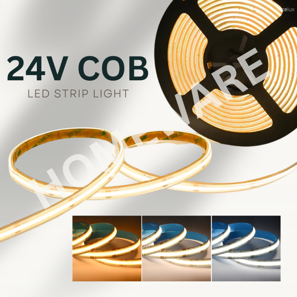 [SG Seller] Premium 24V COB LED Strip Light Daylight Warm White Cool ...