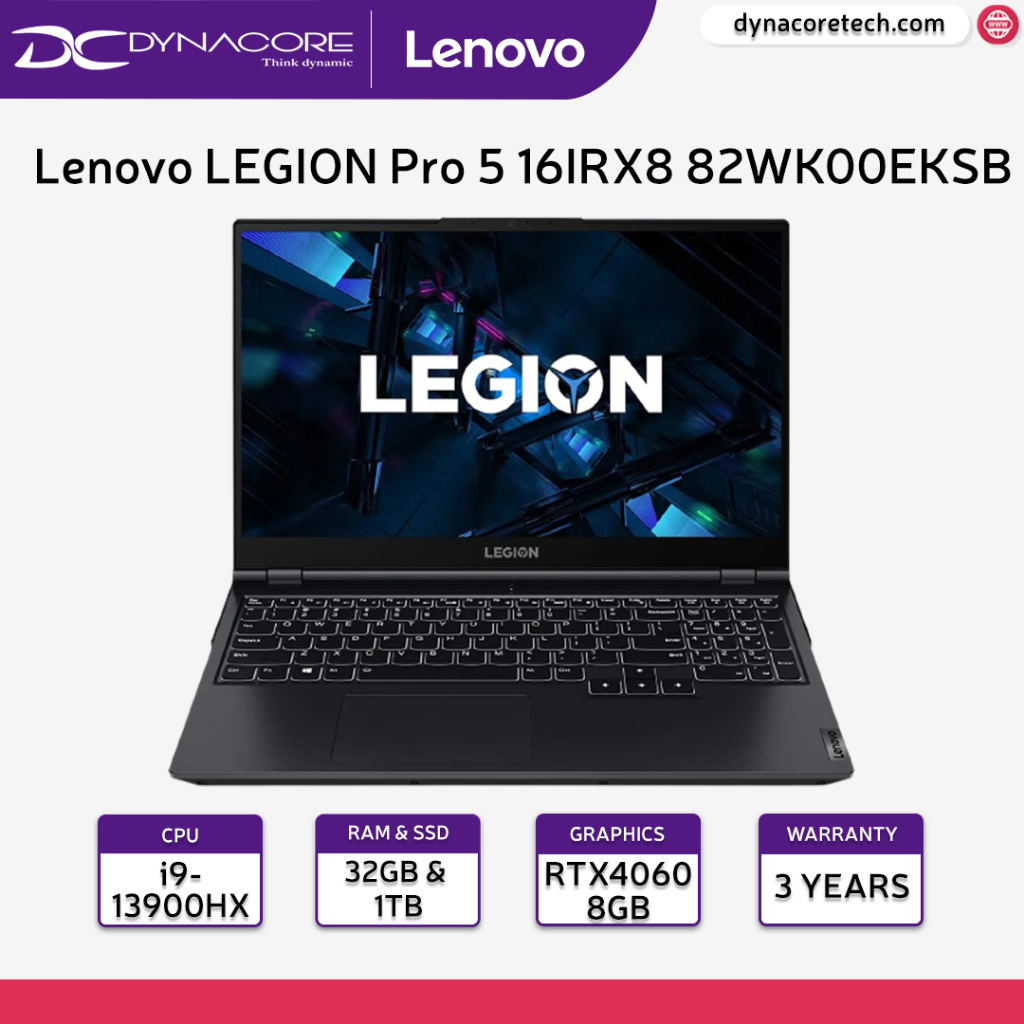Lenovo LEGION Pro 5 16IRX8 82WK00EKSB | 16" WQHD i9-13900HX/RTX4060 ...