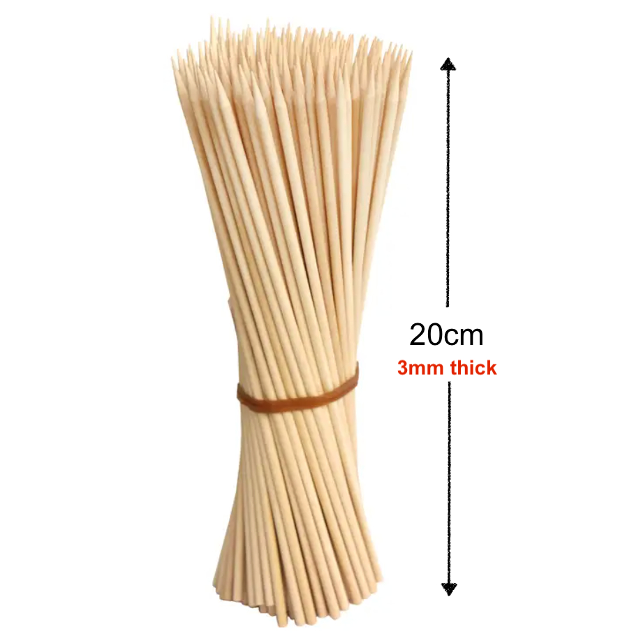 [🇸🇬🎉SG INSTOCK] 20cm to 50cm, 3mm to 5mm THICK Long Wooden BBQ Sticks ...