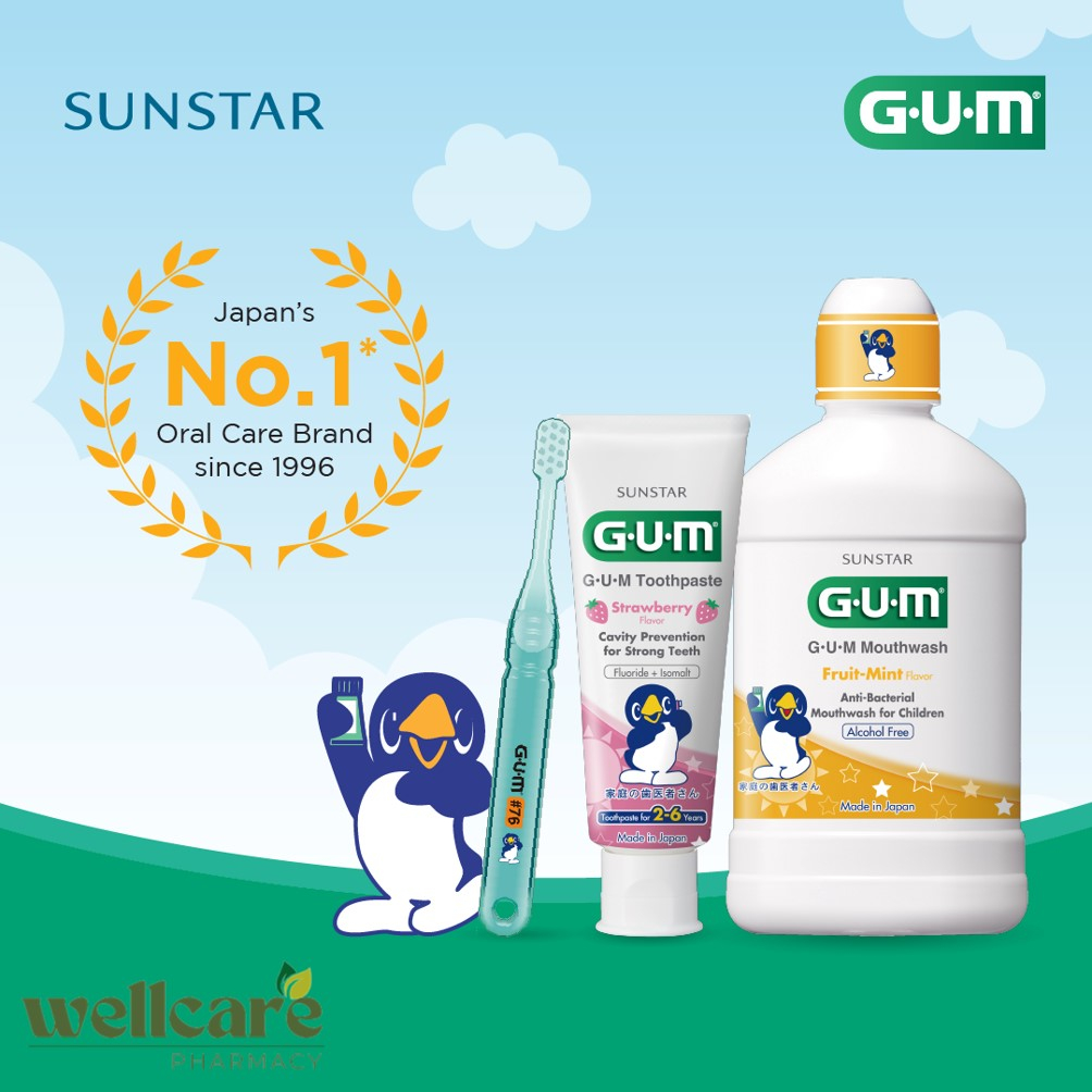 GUM Mouthwash for Children Gum Kids Mouthwash 250ml Fruit Mint Flavor ...