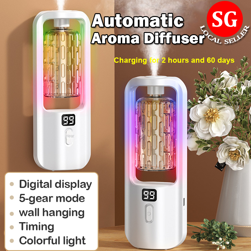 🇸🇬【SG stock】Rechargeable Fragrance Machine Automatic Digital display ...