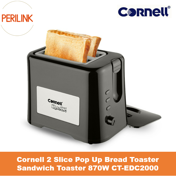 Cornell 2 Slice Pop Up Bread Toaster Sandwich Toaster 870W CT-EDC2000 ...