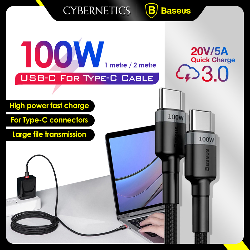 Baseus 100W USB C To Type C Cable PD Fast Charger Cable | Shopee Singapore