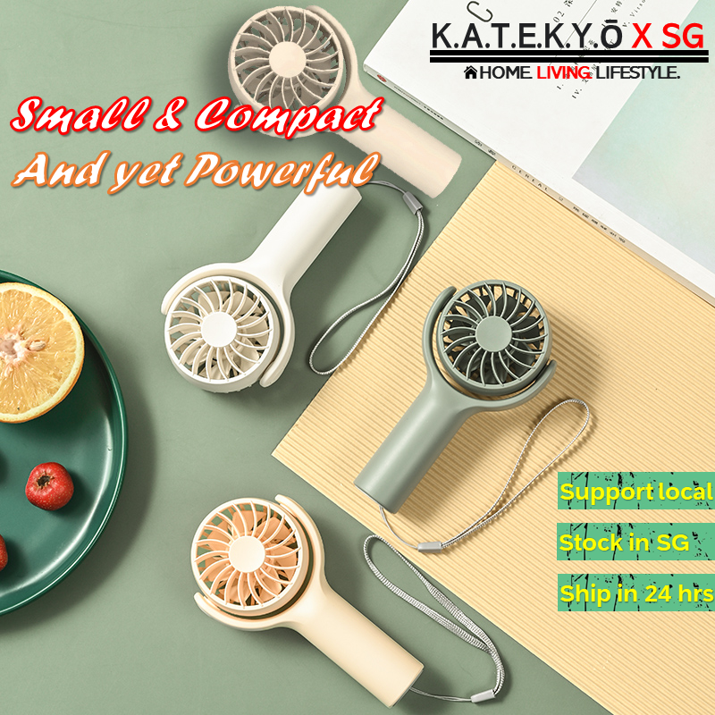 [KATEKYO X SG] Mini Pocket Fan Portable Small USB Rechargeable Handheld ...