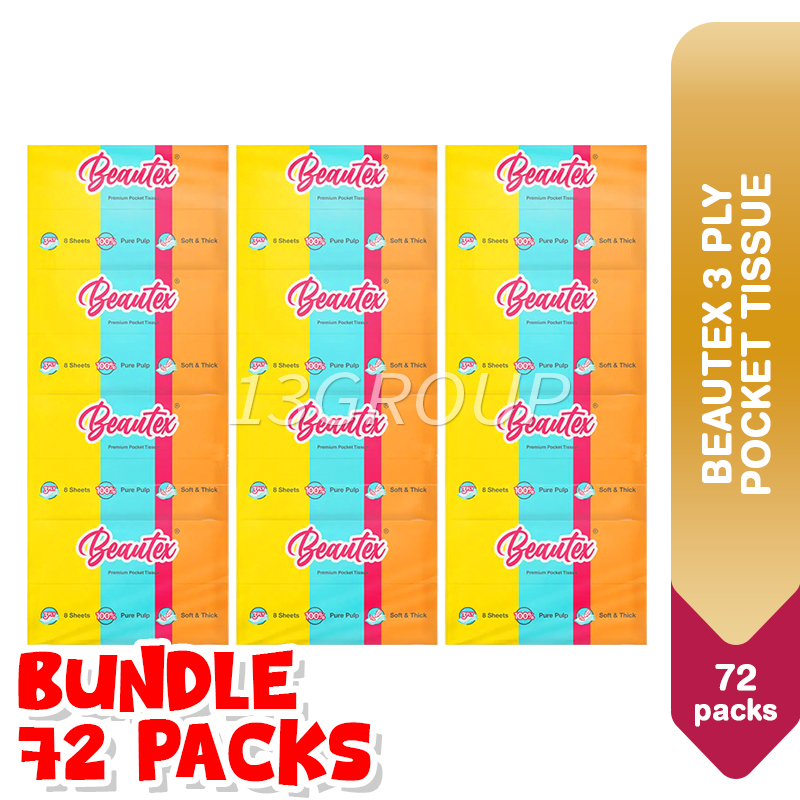 Beautex 3 Ply Pocket Tissue, 72 Packs | Shopee Singapore
