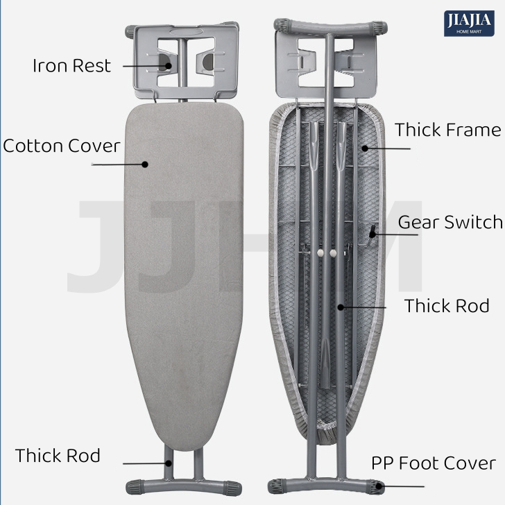 SG Foldable Standing Iron Board Premium Cotton Cover with Adjustable ...