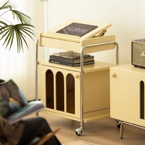 Nordic Sofa Side Storage Table Bedside Side Cabinet Movable Coffee Desk ...