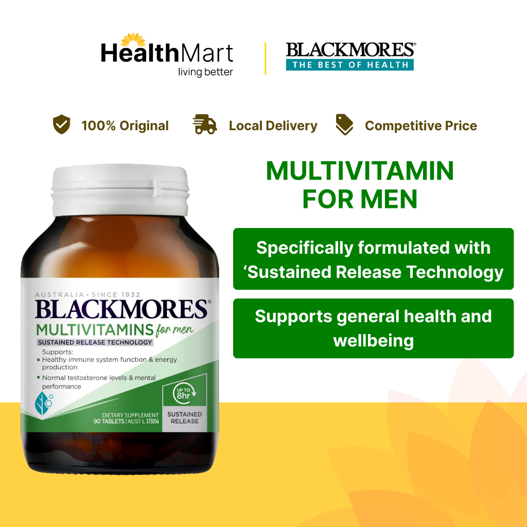 [SG] Blackmores Multivitamins for Men Sustained Release, 90 Tablets (Vitamins & Minerals for Men ...