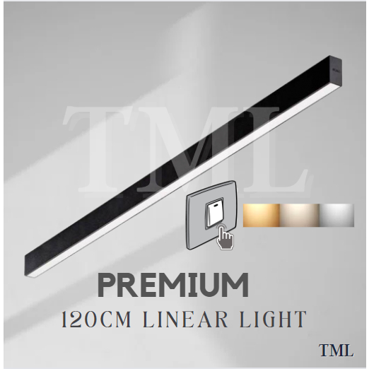 Black Slim Linear Rectangular Long Ceiling Light Tri-tone Corridor ...