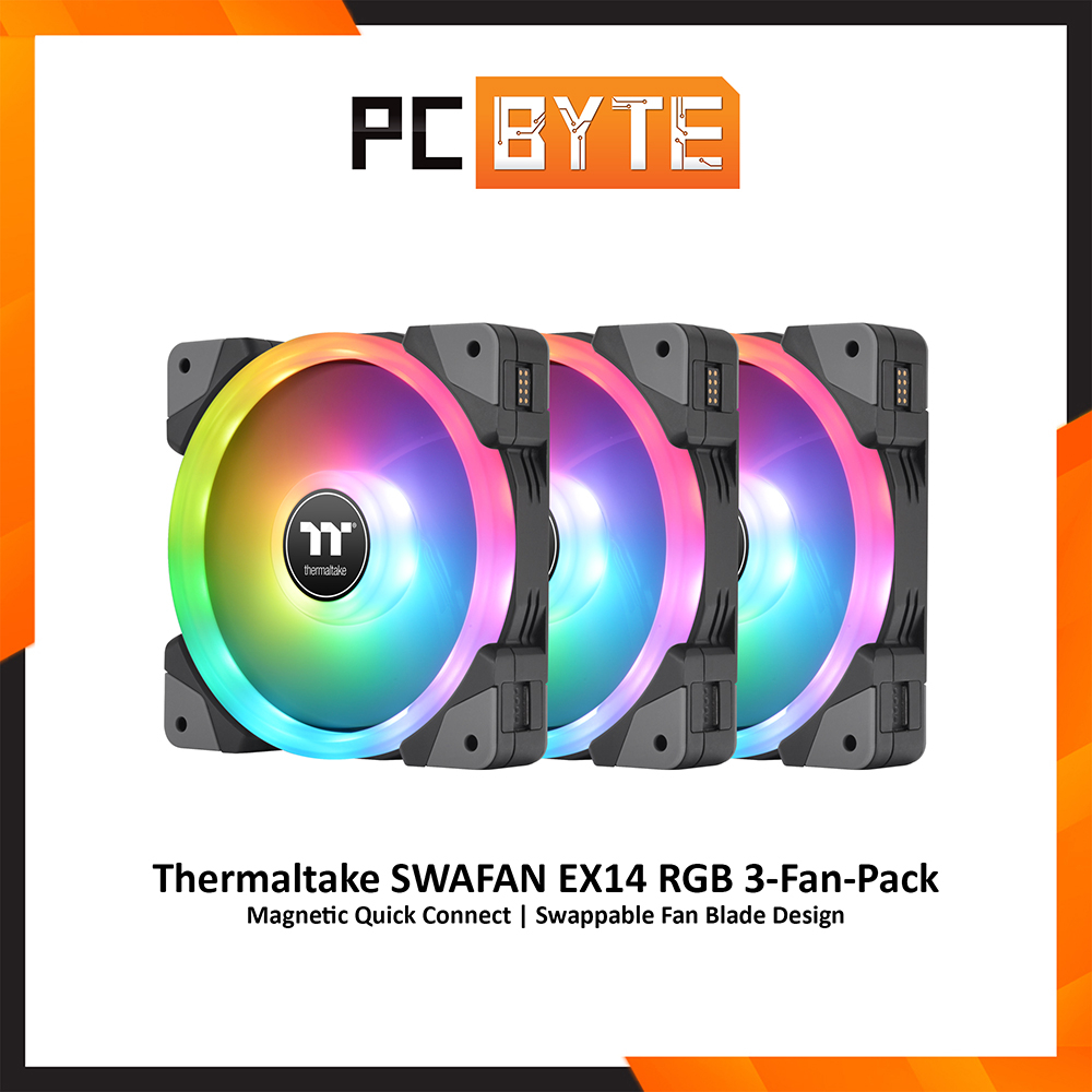 Thermaltake SWAFAN EX14 RGB 3-Fan-Pack (Magnetic Quick Connect ...