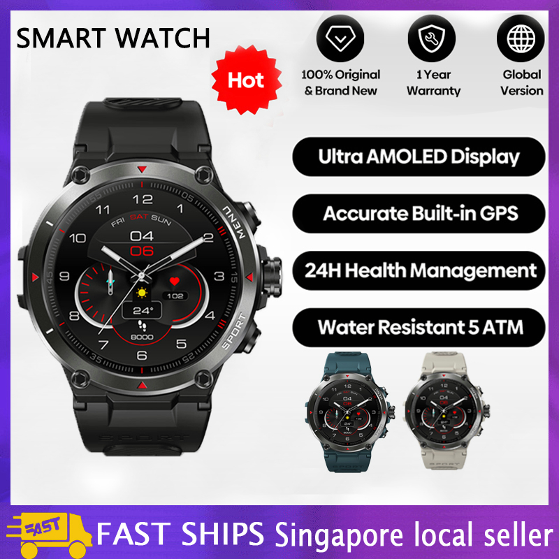 【The New 2023】GPS Smart Watch AMOLED Display 24h Health Monitor 5 ATM ...